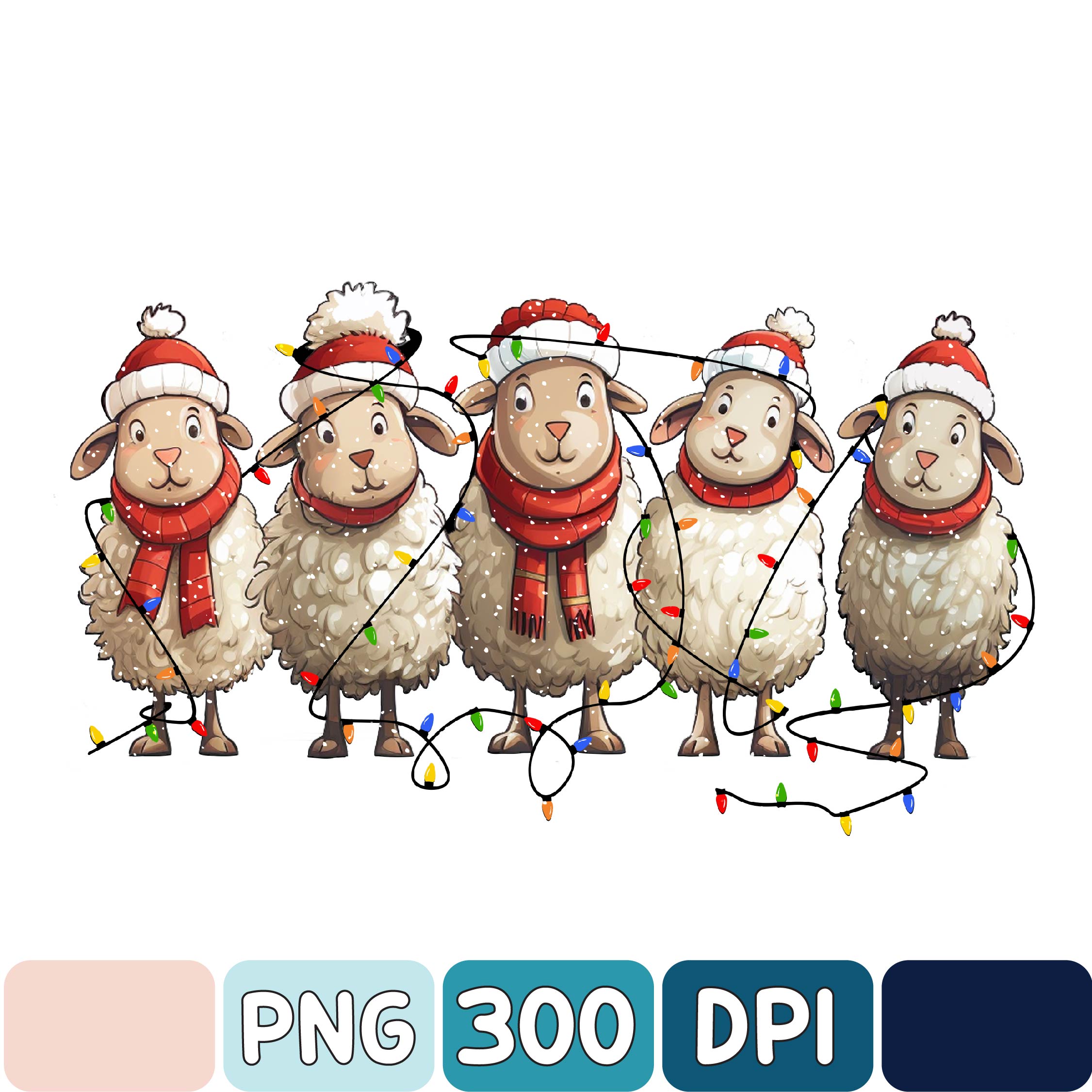 Sheep Christmas Light Png, Funny Farm Animal Xmas Png, Sheep | Inspire ...