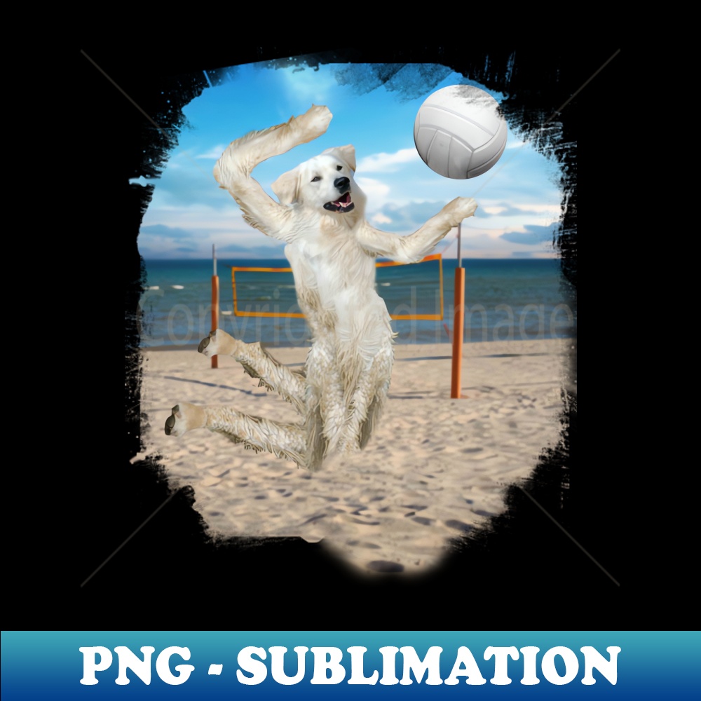 Golden Retriever Dog Playing Beach Volleyball - Signature Su | Inspire ...