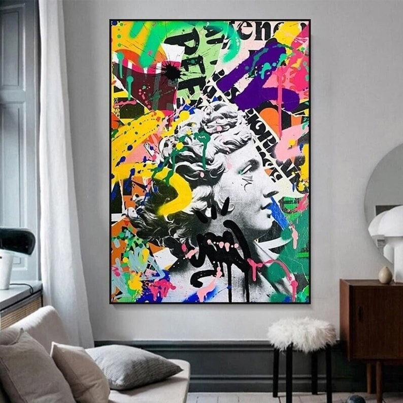 Abstract Sculpture Graffiti Art Painting On The Wall Posters - Inspire ...