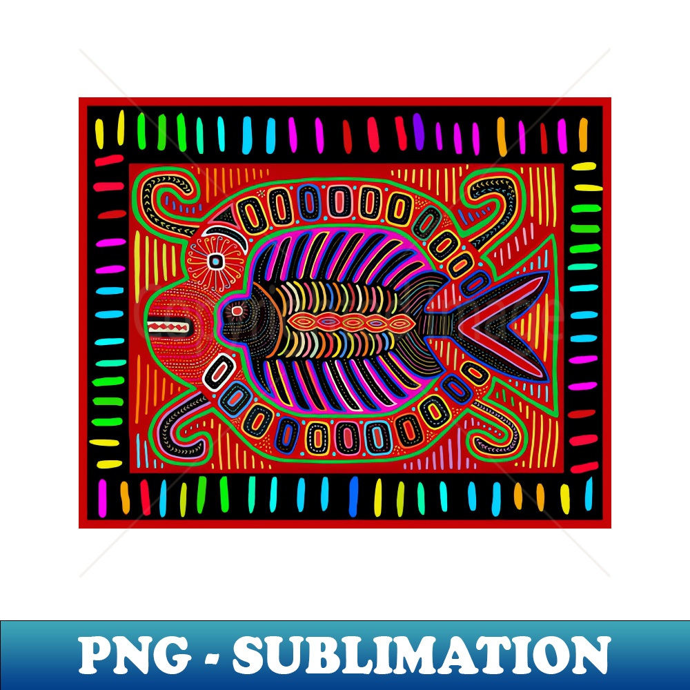 Kuna Indian Mola Folk Art - Flying Fish - PNG Transparent Su | Inspire ...