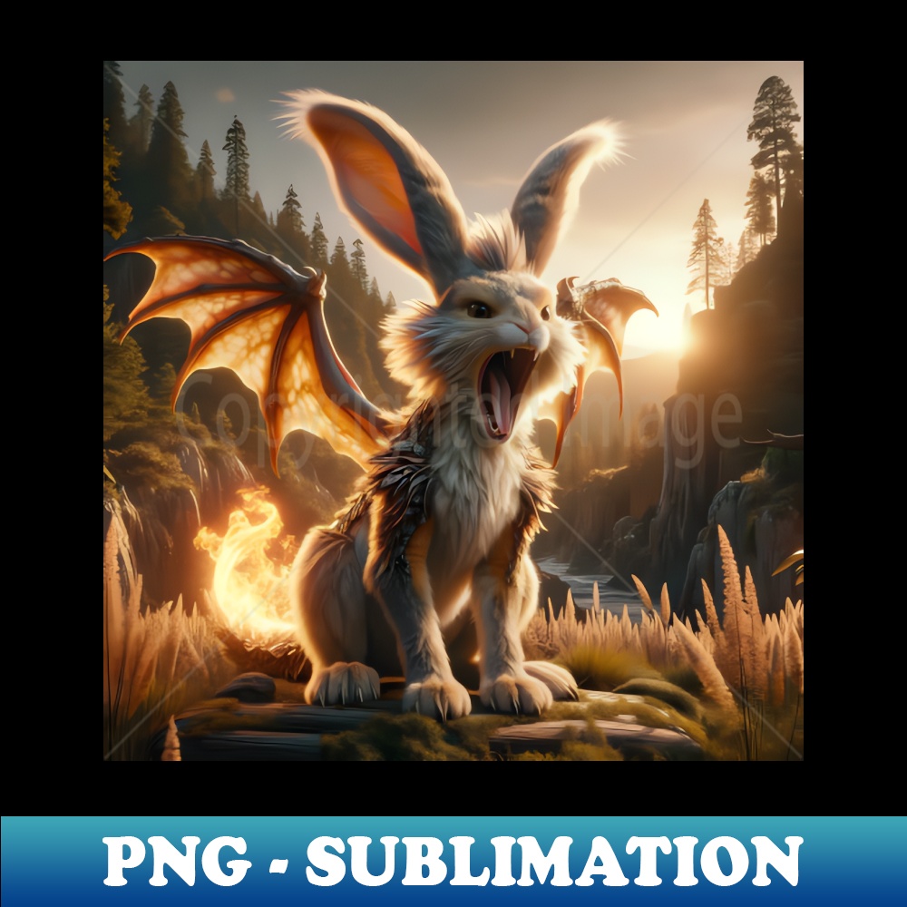 fire breathing bunny dragon 24 - Retro PNG Sublimation Digit - Inspire ...