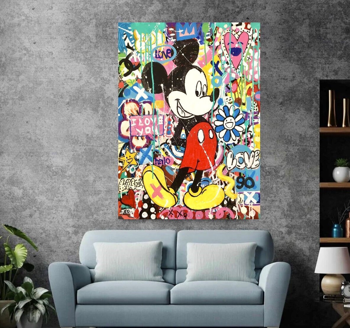 Mickey Mouse Canvas Print, Banksy Artwork, Banksy Mouse Canv | Inspire ...