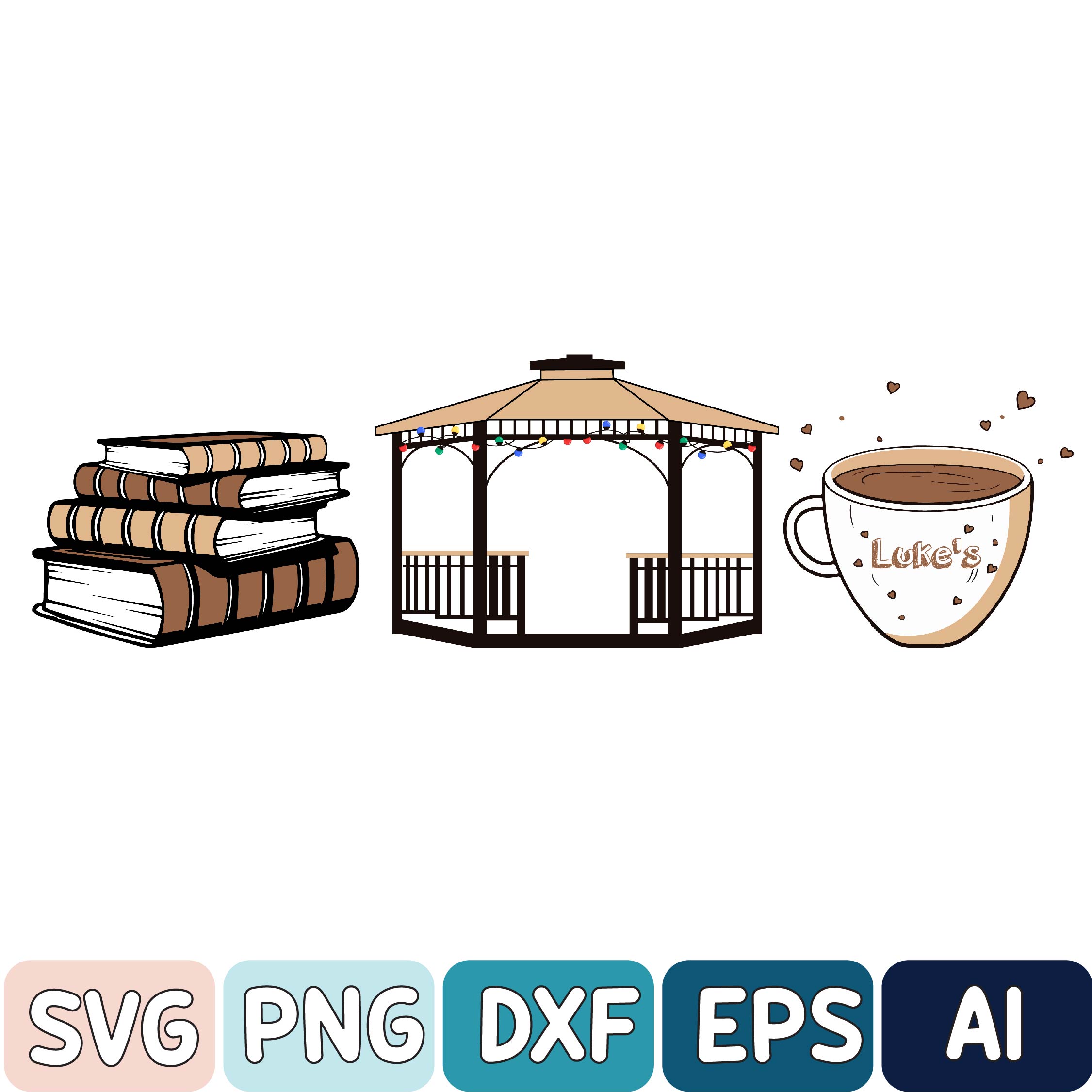 Luke's Diner Stars Hollow Svg, Retro Text Luke's Diner Svg, | Inspire ...