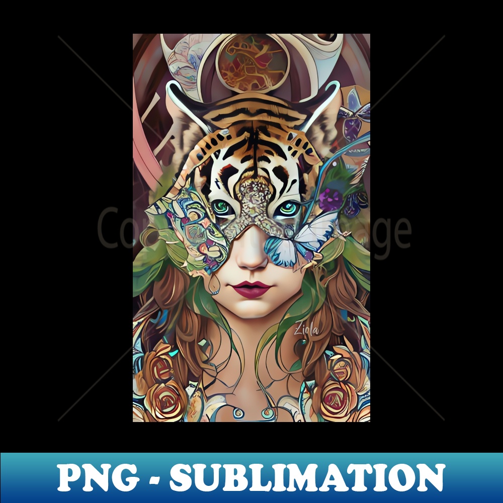 Stunning imaginative and Magical girl with mask of Tiger - E | Inspire Uplift