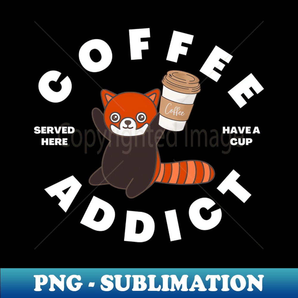Kawaii red panda Coffee Addict Cute and Cuddly Redpanda Art - Inspire ...