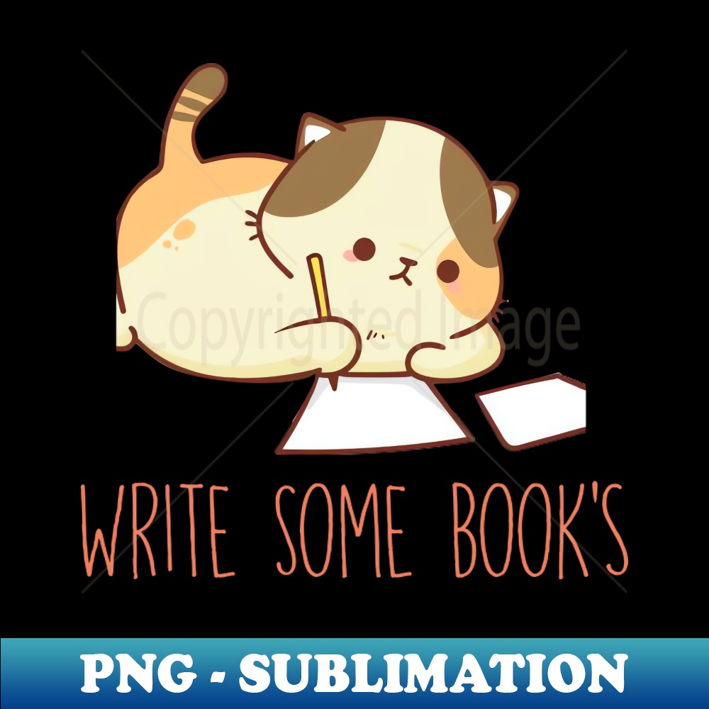 Cat Write Some Books - Digital Sublimation Download File - | Inspire Uplift