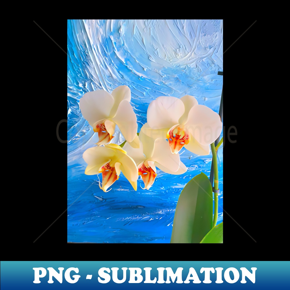 orchids and the ocean - Modern Sublimation PNG File - Boost | Inspire Uplift