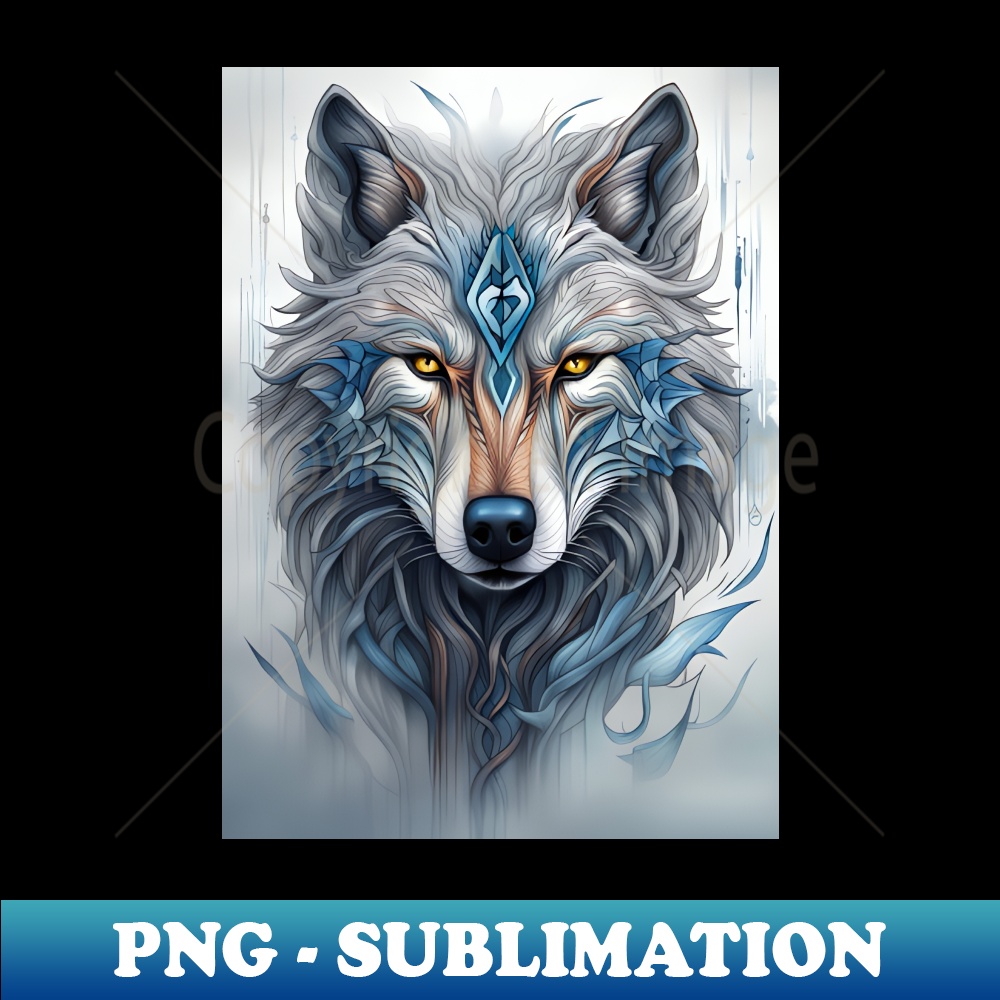 Mystical Blue Wolf Guardian - Professional Sublimation Digit | Inspire ...
