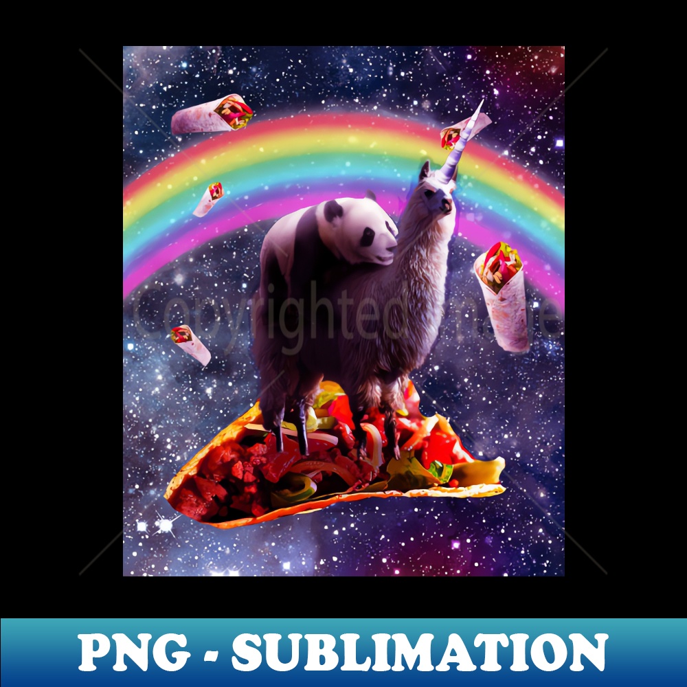 Panda Riding Unicorn Llama on Burrito - Elegant Sublimation | Inspire ...