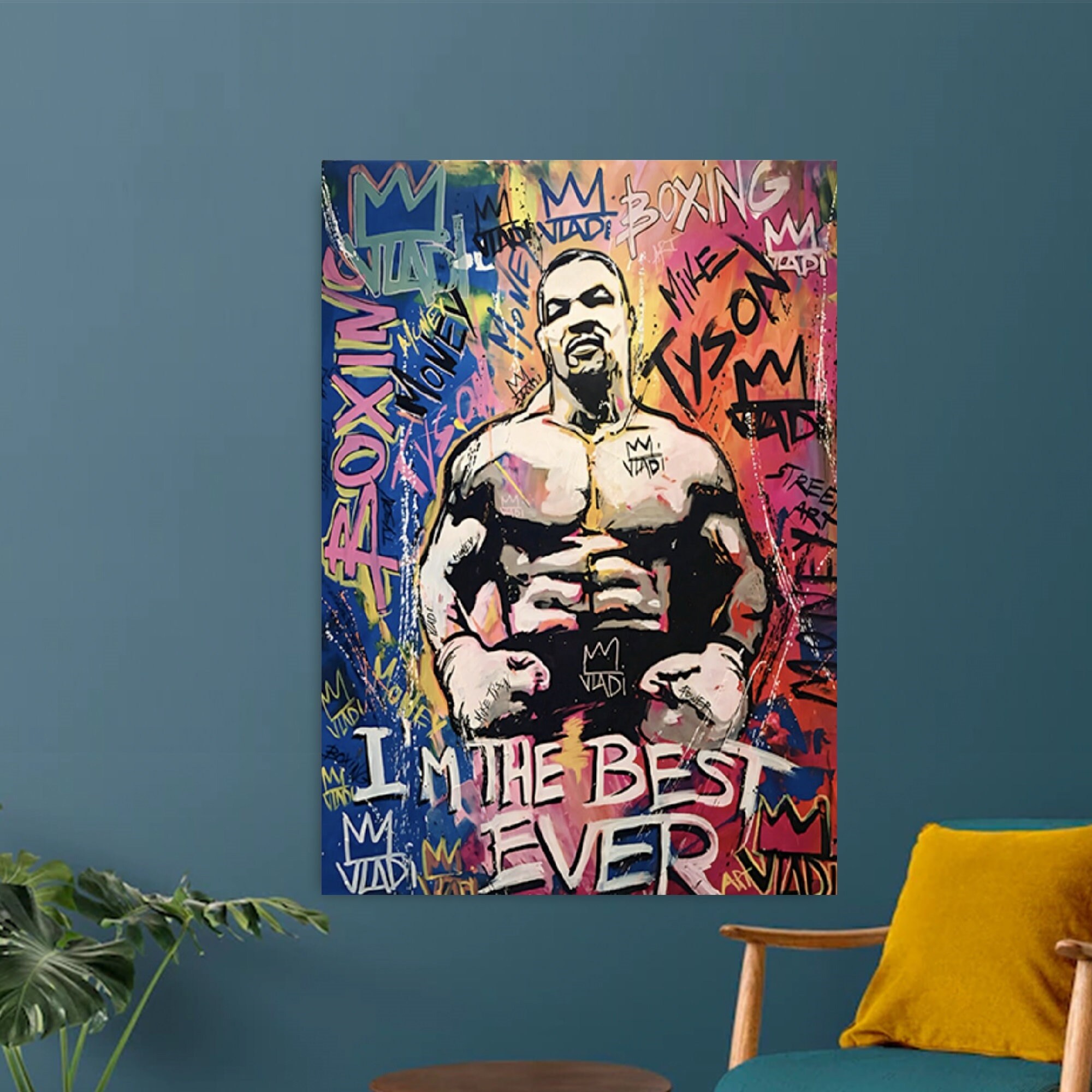 Mike Tyson Canvas Painting, Legendary Boxer Poster, Professi | Inspire ...