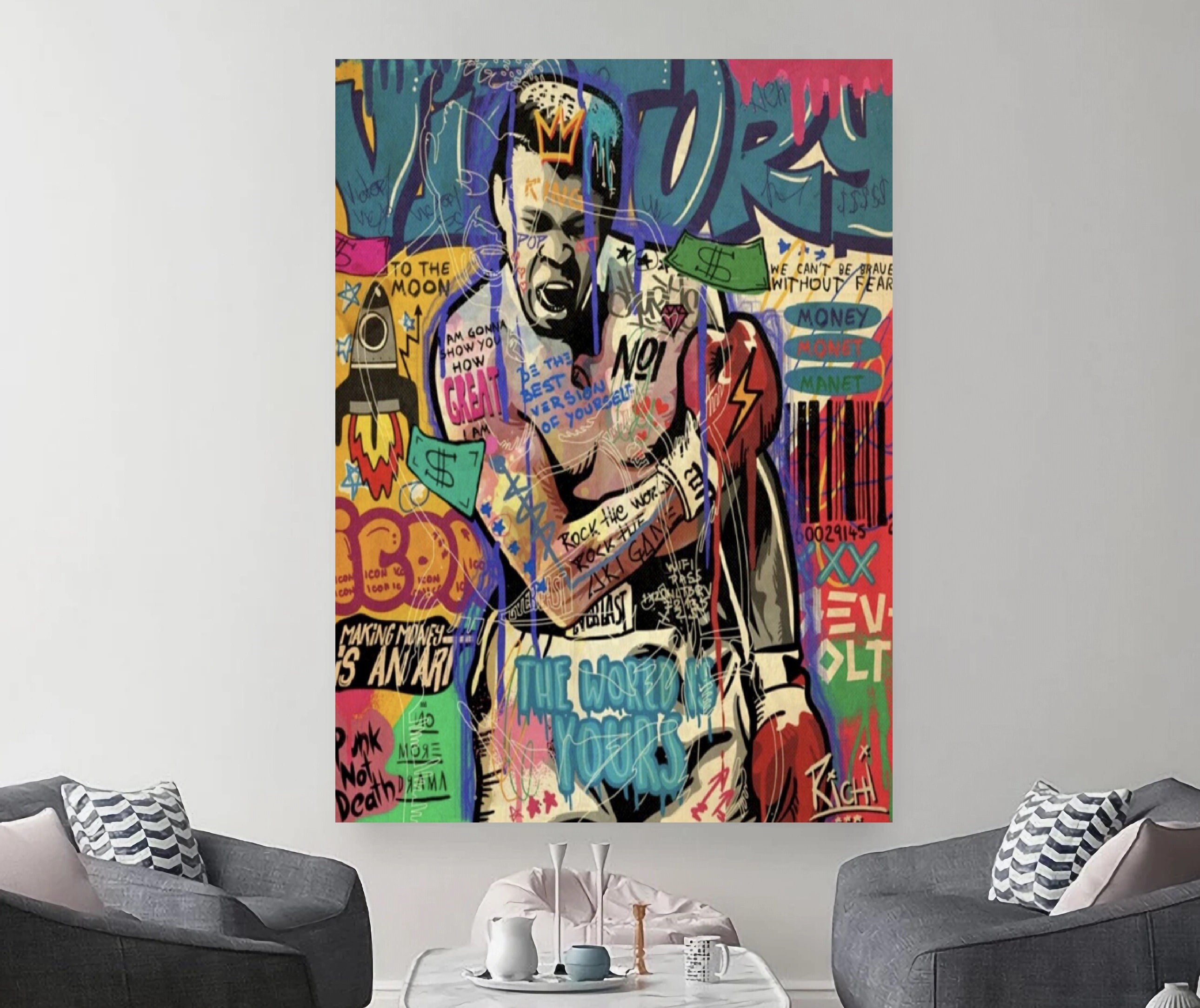 Muhammad Ali Art, Boxing Art, Muhammad Ali Canvas, Motivatio | Inspire ...