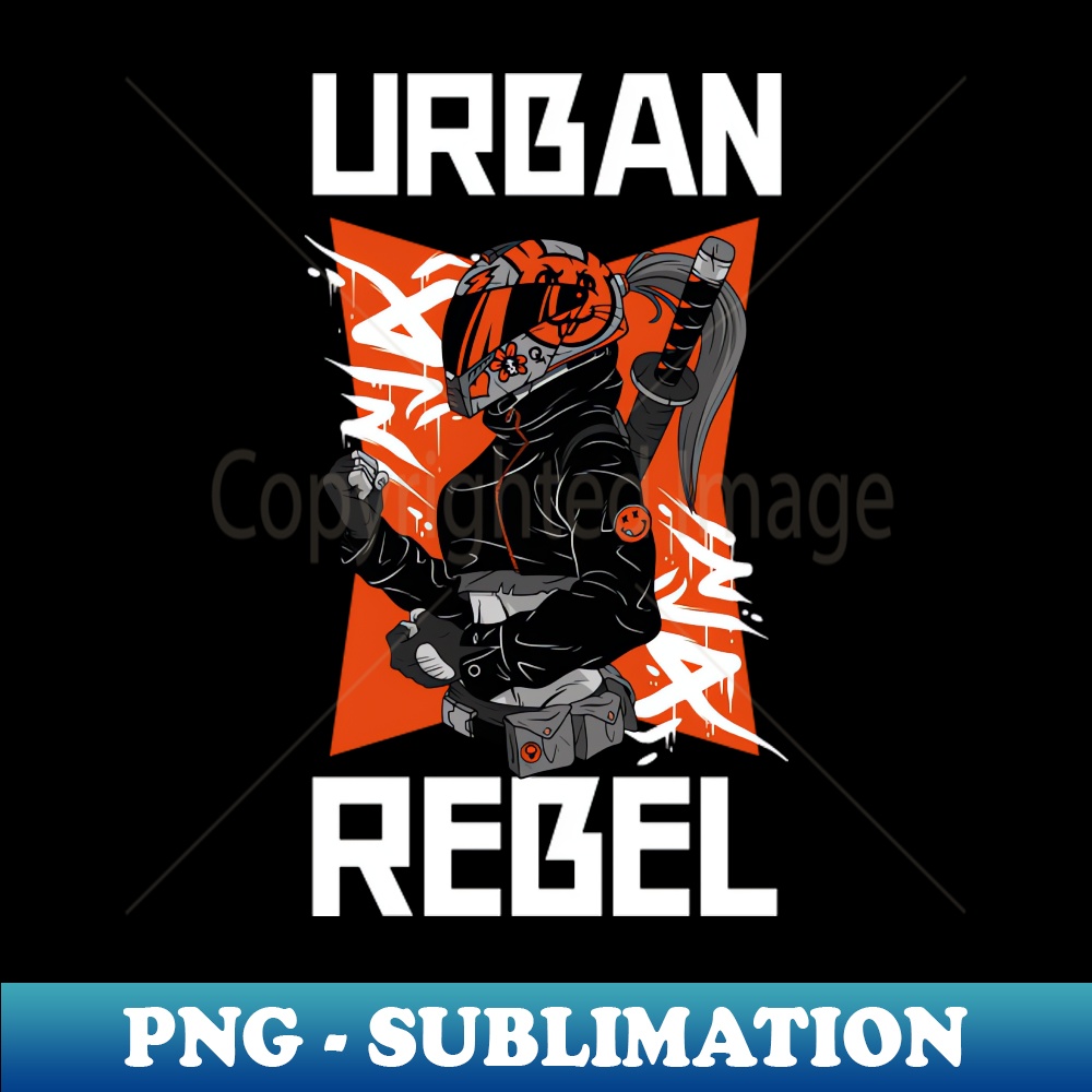 Urban Rebel Anime Biker Girl Katana - PNG Transparent Sublim - Inspire ...