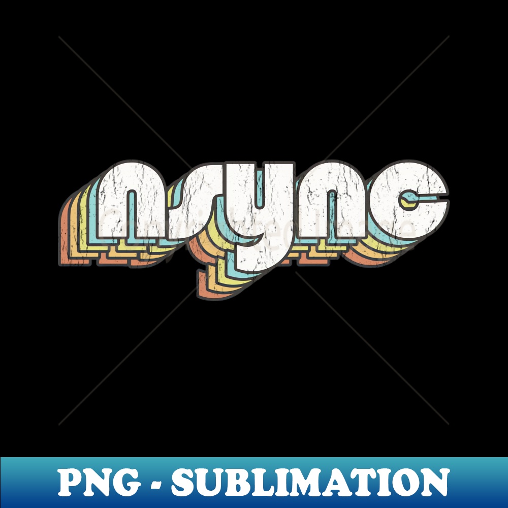 Nsync Rainbow Vintage - PNG Transparent Sublimation Design - Inspire Uplift