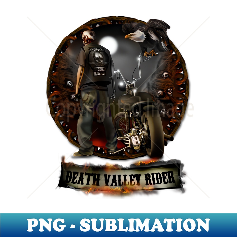 Death Valley Motorcycle Rider - Sublimation-Ready PNG File | Inspire Uplift