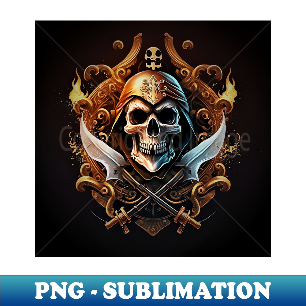 Skull Pirate Crest - PNG Transparent Sublimation Design - De | Inspire ...