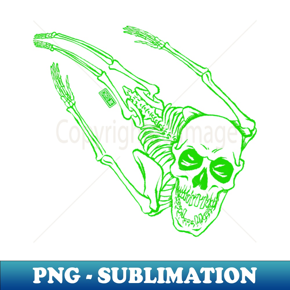 Flying Skelli green line - Retro PNG Sublimation Digital Dow | Inspire ...