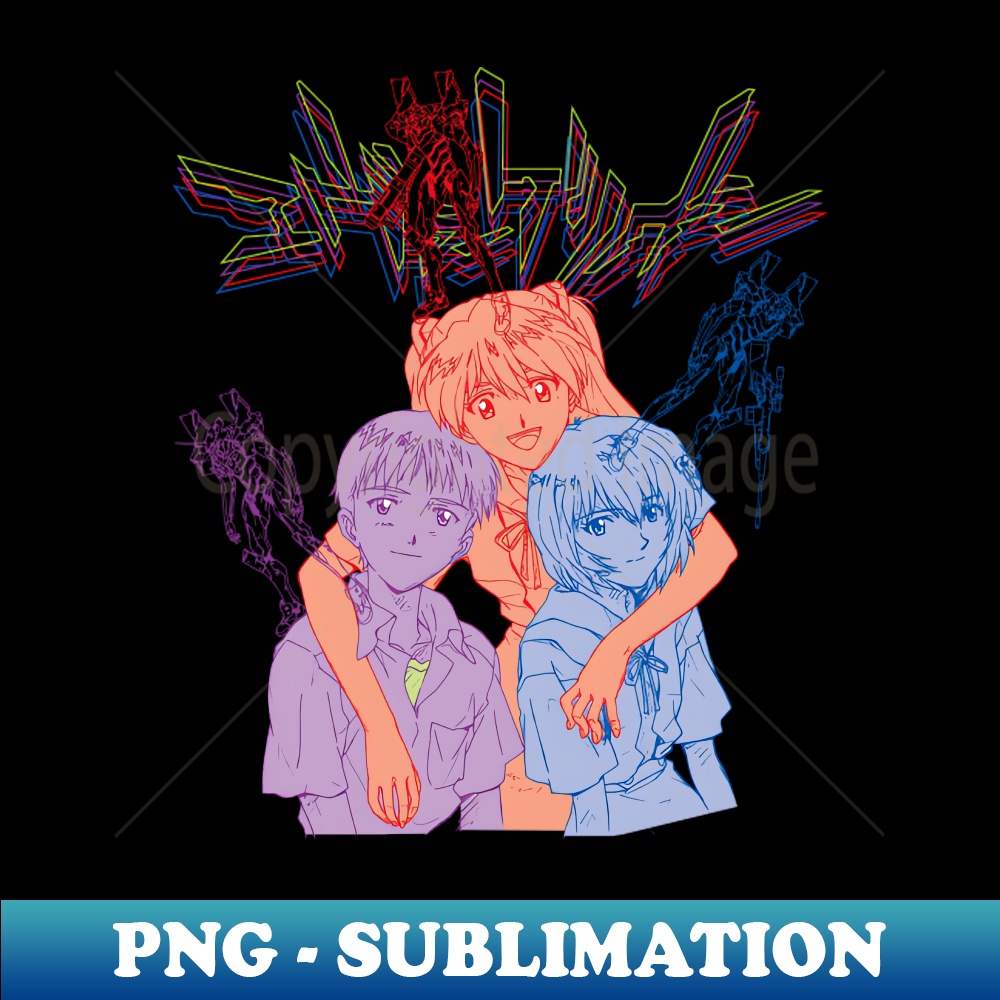 Shinji and friends EVA 01 02 00 - Exclusive PNG Sublimation | Inspire Uplift