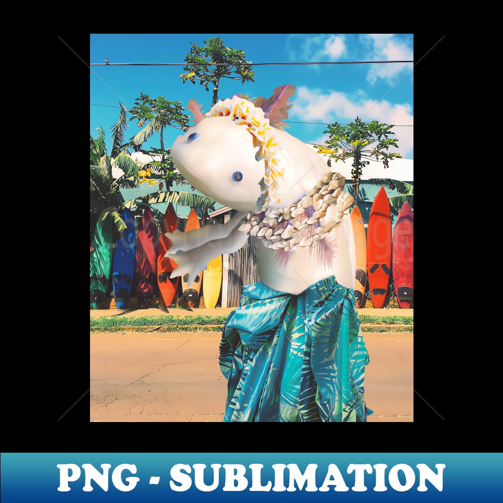 Aloha Axolotl On Hawaiian Beach - Digital Sublimation Downlo | Inspire ...