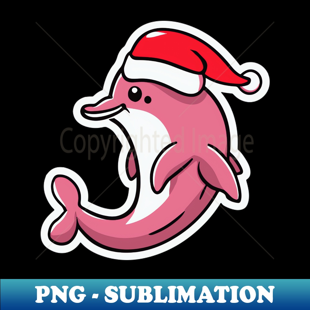 river pink dolphin wearing a santa hat and surrounded by orn - Inspire ...