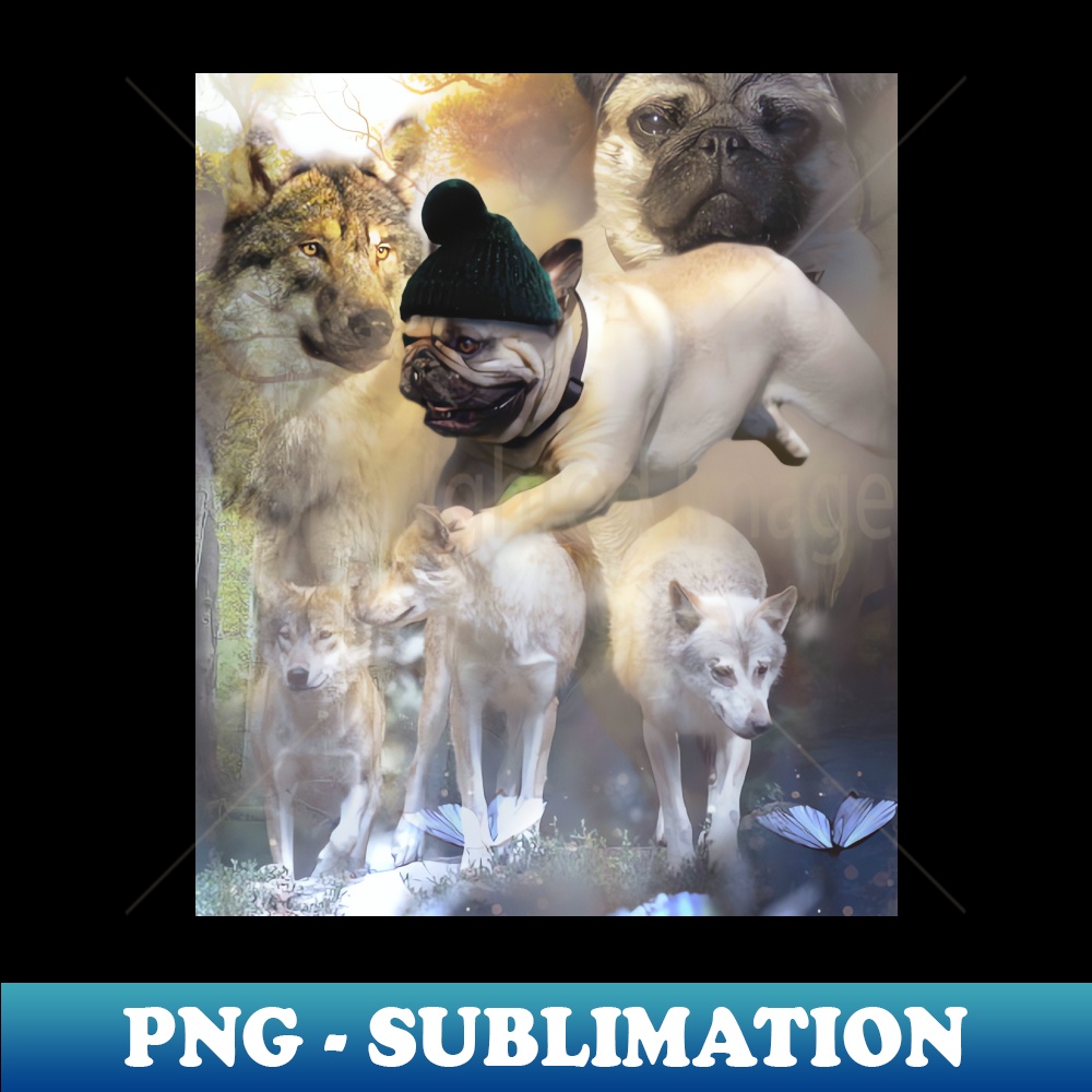 Pug And Wolf - Pugs And Wolves - Signature Sublimation PNG F | Inspire ...