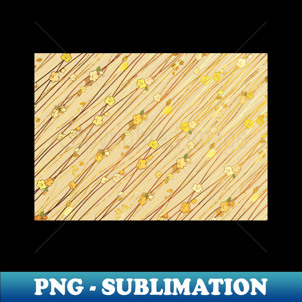 Golden Creepy Flowers IX - High-Resolution PNG Sublimation F - Inspire ...