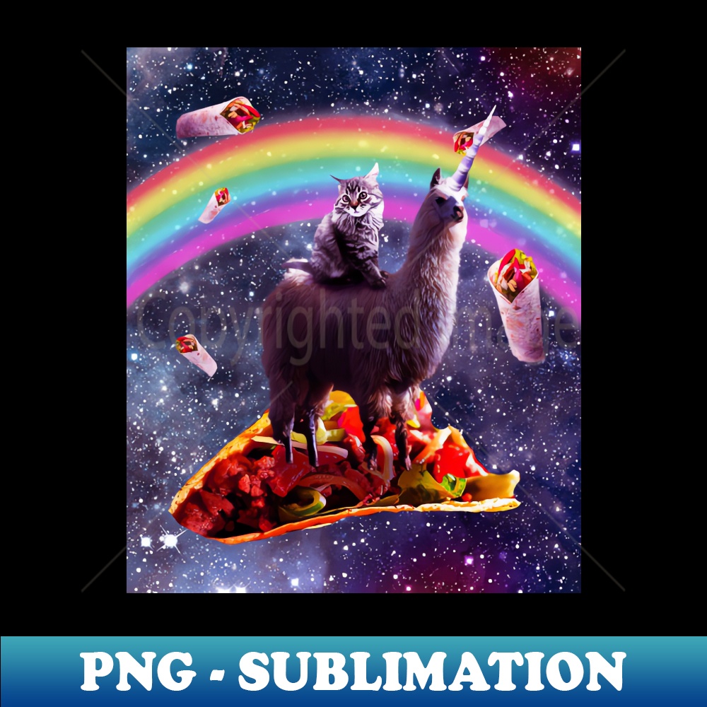 Cat Riding Unicorn Llama on Burrito - Professional Sublimati | Inspire ...