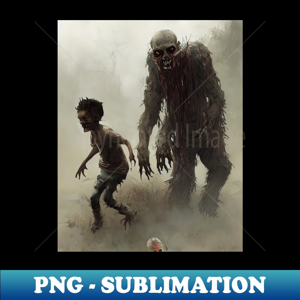 Frighten Child Zombie - PNG Transparent Sublimation Design - - Inspire ...