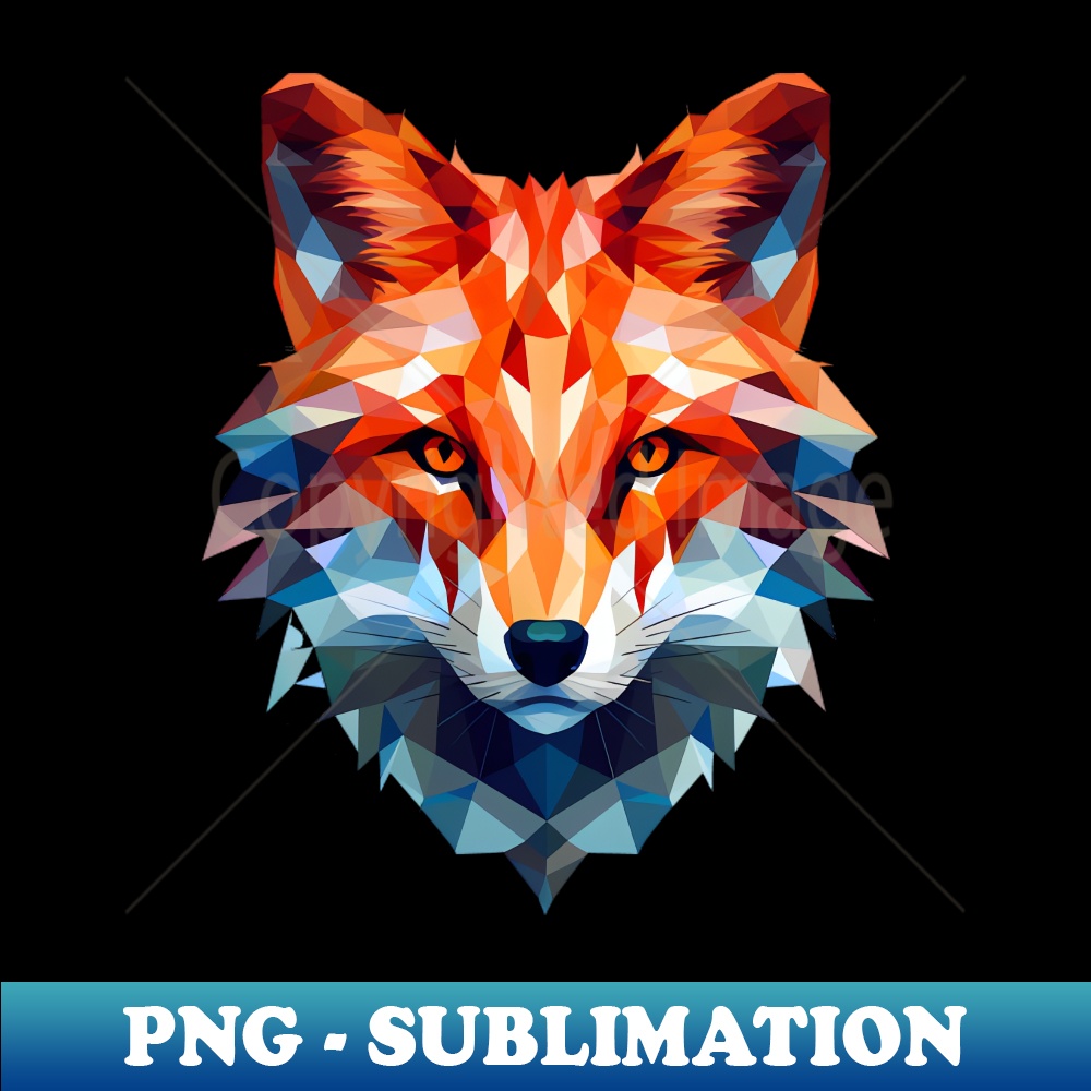 Geometric fox head in triangle look - PNG Transparent Sublim - Inspire ...