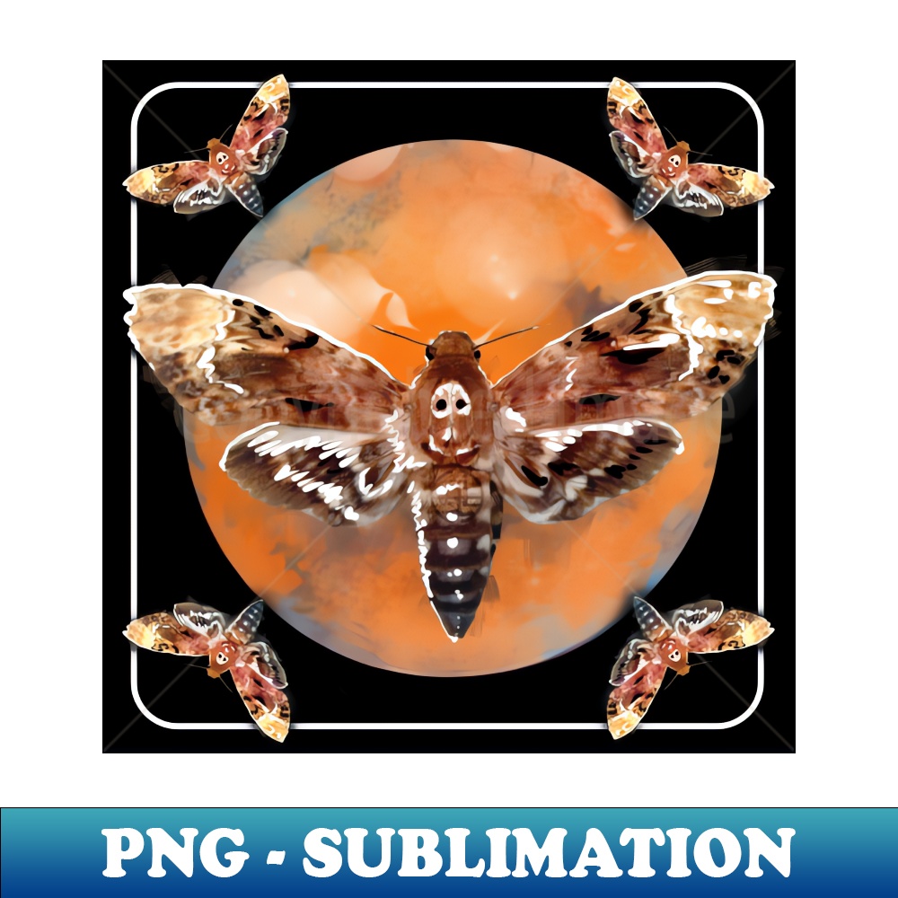 Deathshead hawk moths sphinx moths against an orange blood m | Inspire ...