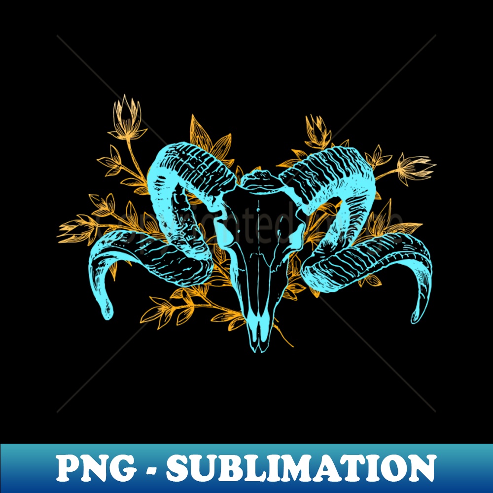 Flowered Ram Skull Howard Marsh - Modern Sublimation PNG Fil | Inspire ...