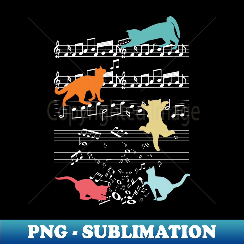 Cats Playing With Music Notes - Creative Sublimation PNG Dow | Inspire ...