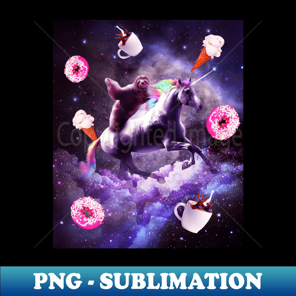 Sloth Riding Unicorn in the Sweet Universe - Trendy Sublimat | Inspire ...