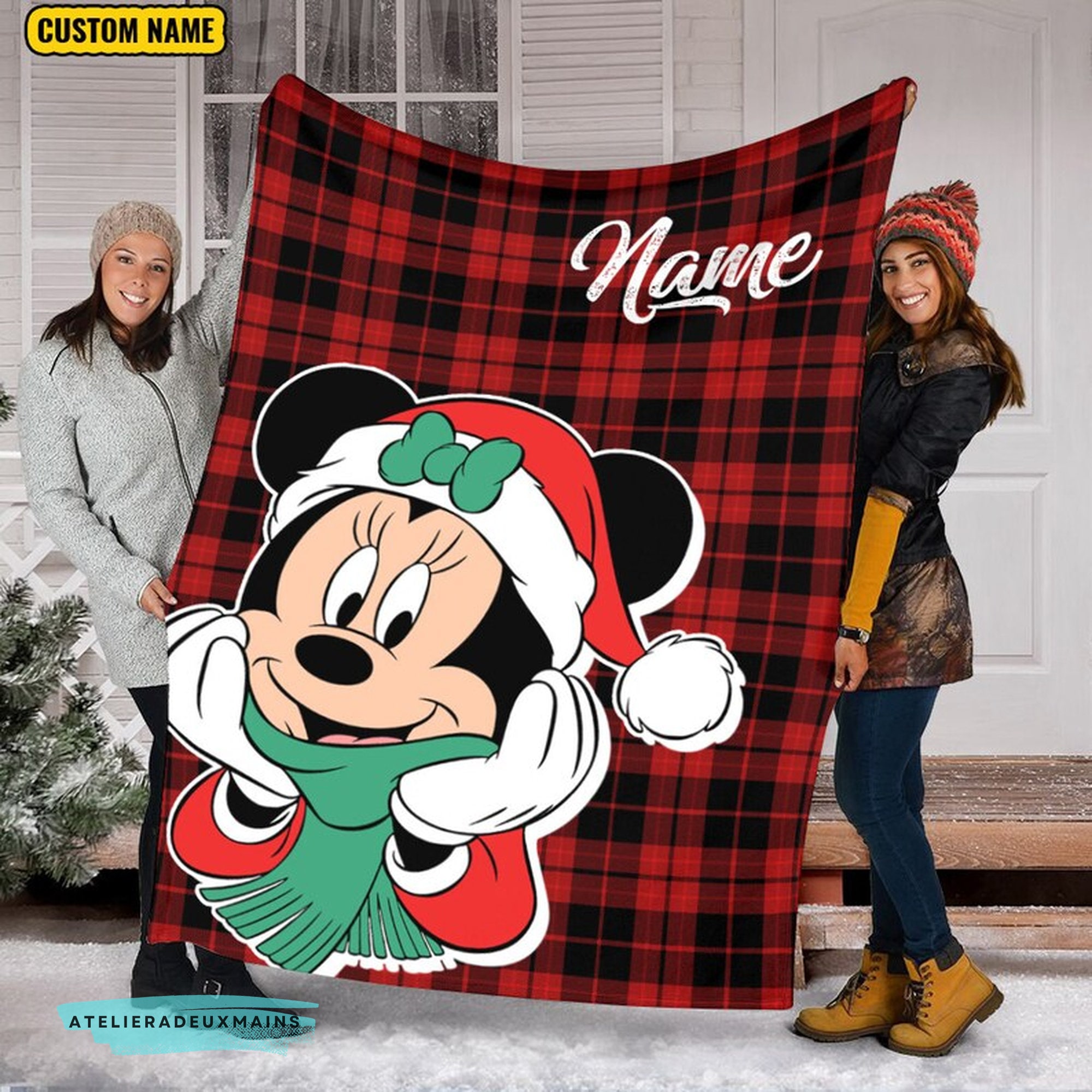 Personalized Mickey Mouse Santa Claus Merry Christmas Red th | Inspire ...