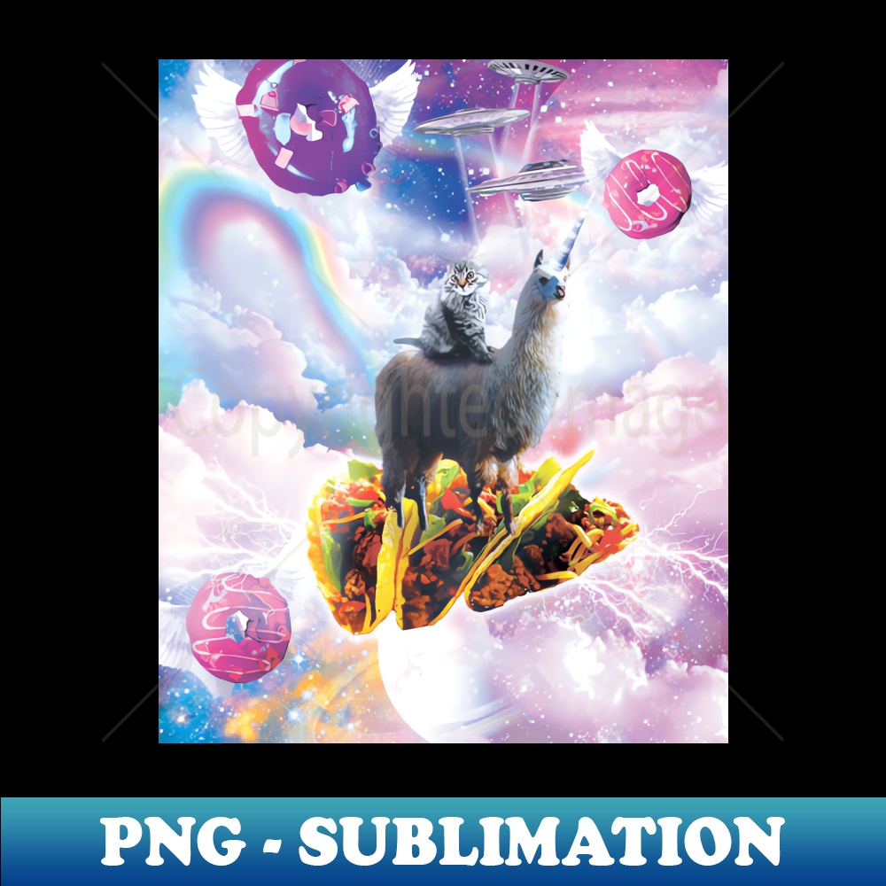 Cat Riding Unicorn Llama on Taco in Donuts Heaven - Instant | Inspire ...