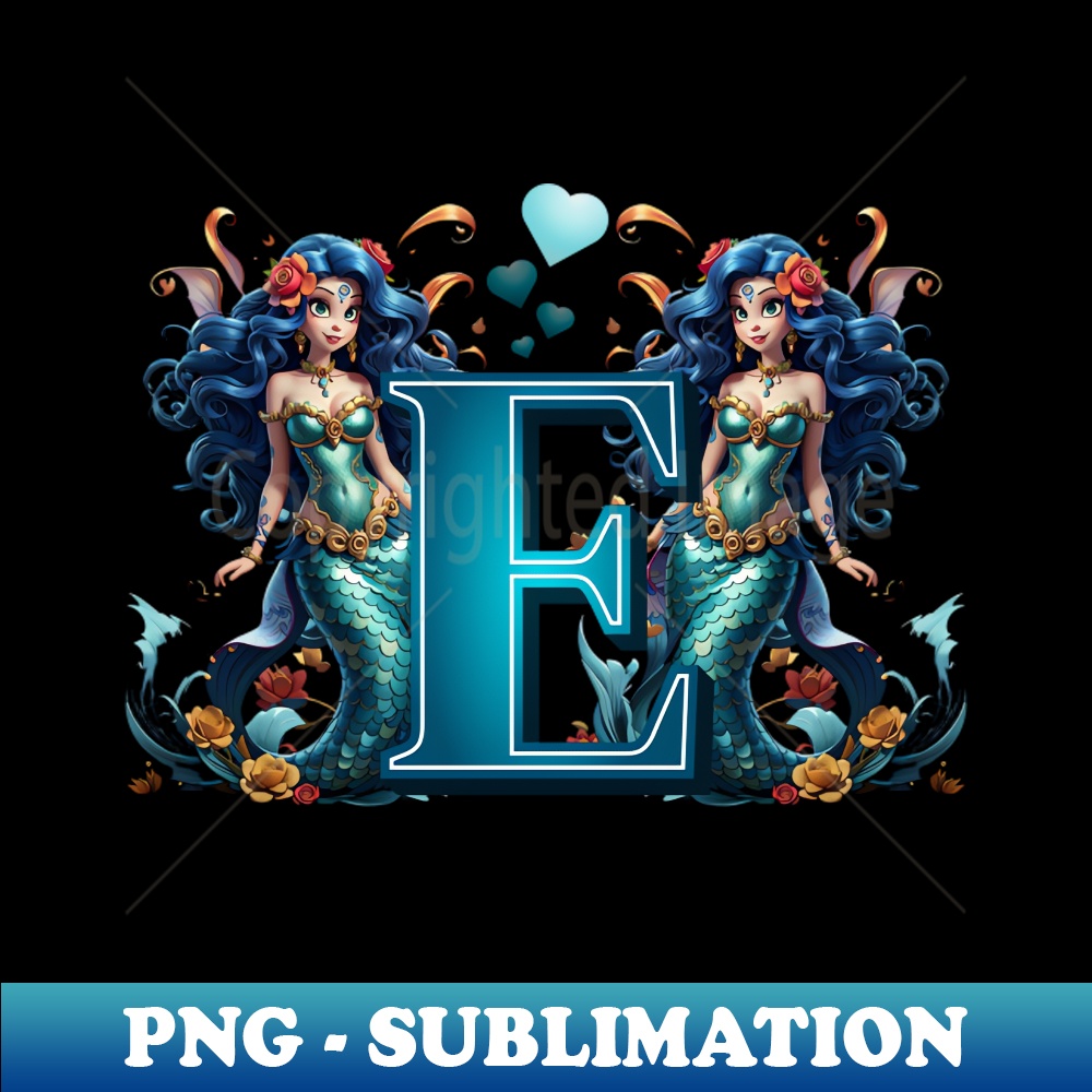 Mermaid Alphabet The Letter E - Premium PNG Sublimation File | Inspire ...
