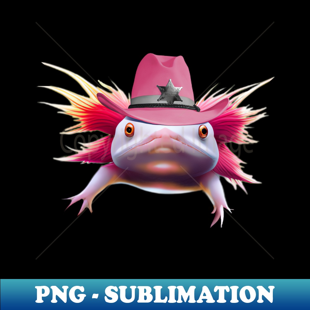 Axolotl Wearing Pink Cowboy Hat - Premium Sublimation Digita | Inspire ...