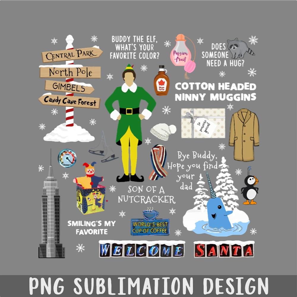 Buddy the Elf collage Red background PNG, Christmas PNG | Inspire Uplift