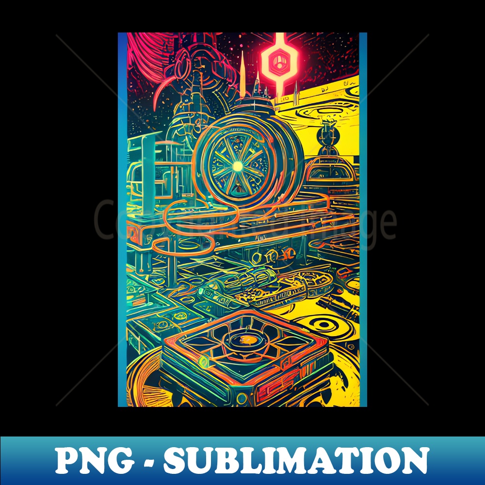 Colorful Neon Abstract Cosmic Space Station - Sublimation-Re - Inspire ...