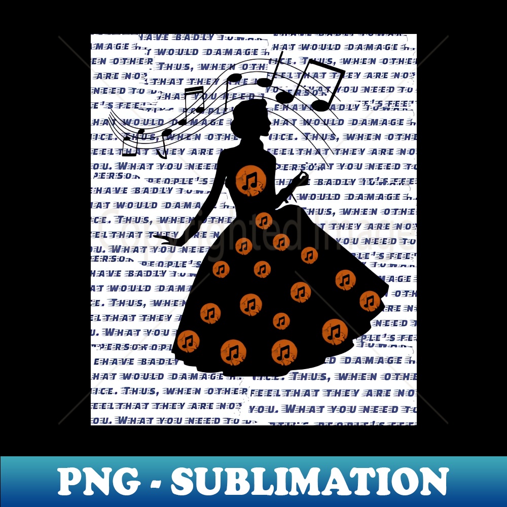 Music Notes girl - Vintage Sublimation PNG Download - Enhanc | Inspire ...
