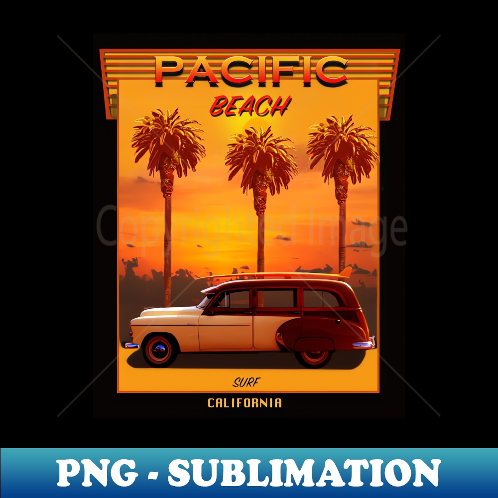 SURFING PACIFIC BEACH CALIFORNIA - Digital Sublimation Downl | Inspire ...