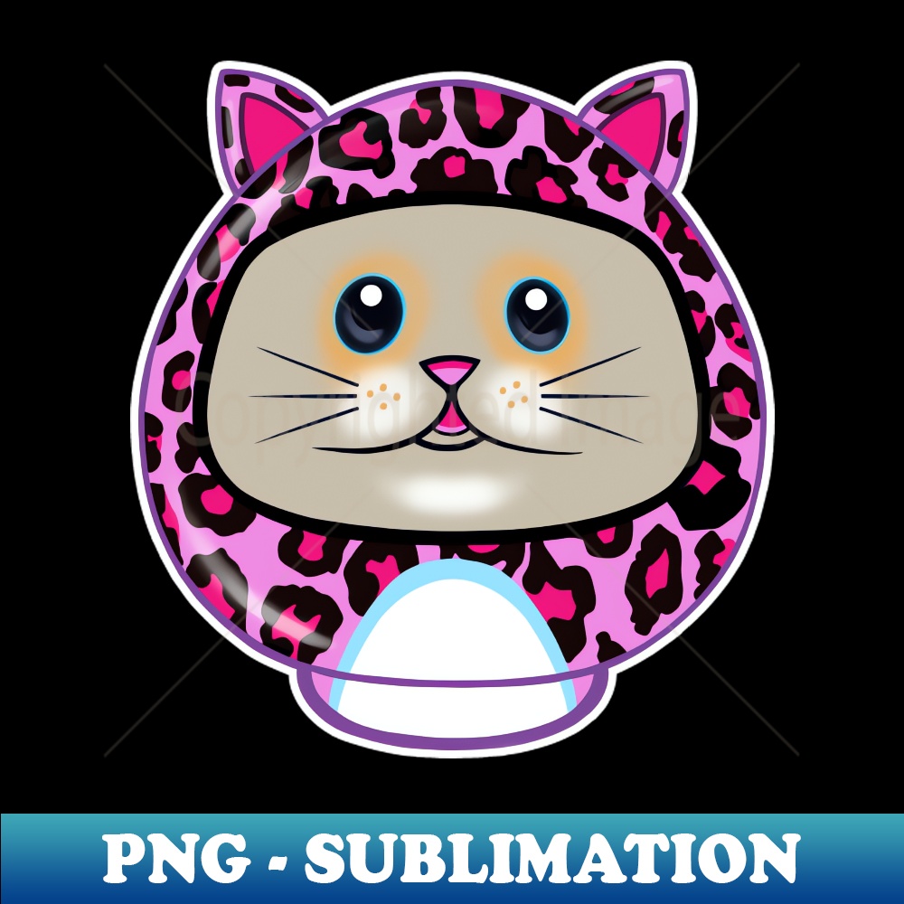 Cute Kitty Pink Leopard Print Daruma Doll - Instant Sublimat | Inspire ...