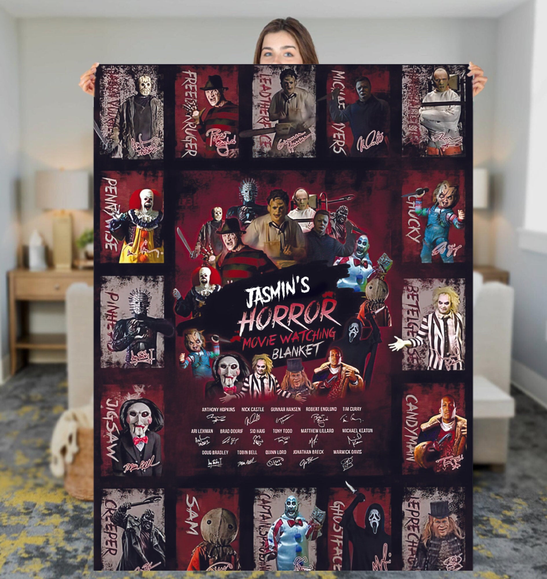 Personalized horror movie Halloween throw blanket, This is M | Inspire ...