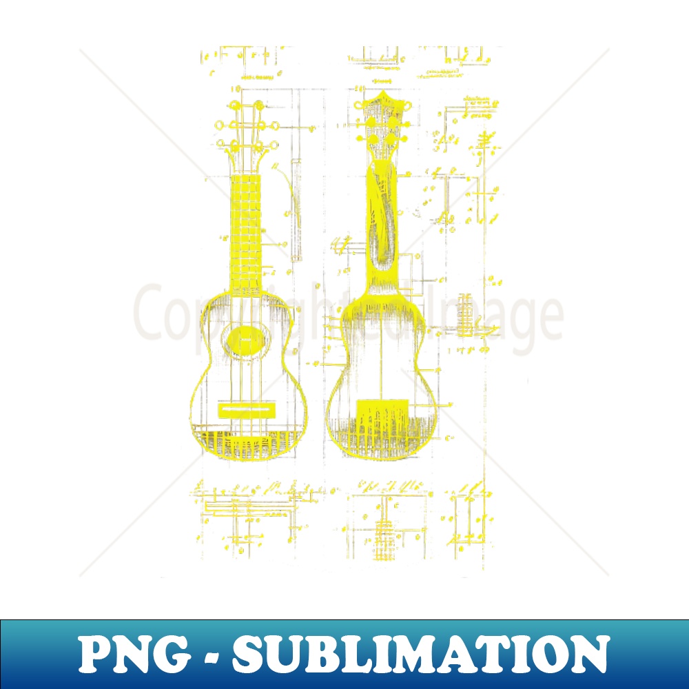 Neon Yellow Ukulele Da Vinci Blueprint - Instant Sublimation | Inspire ...