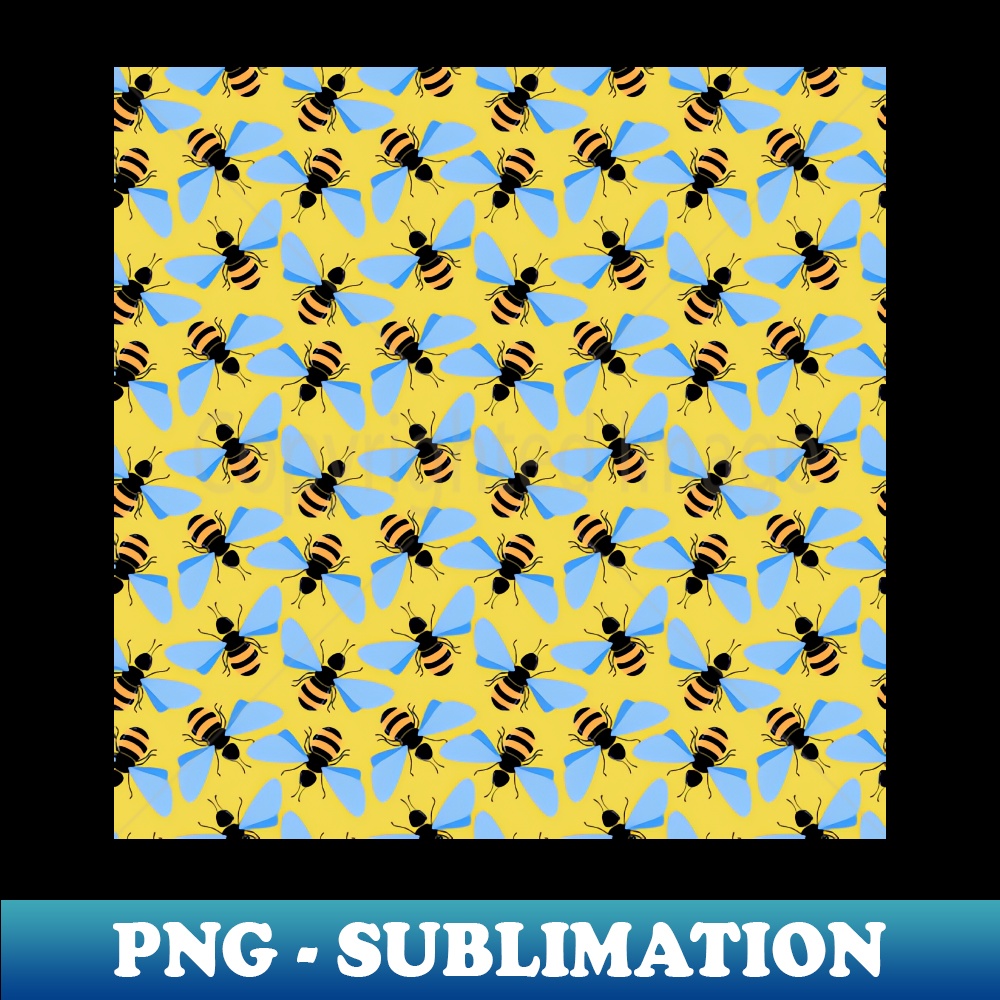 Cute bees pattern on yellow background - PNG Transparent Dig - Inspire ...