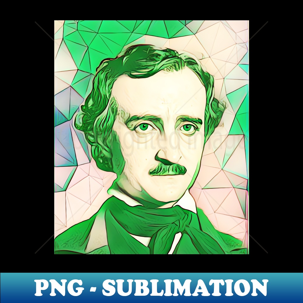 Edgar Allan Poe Green Portrait Edgar Allan Poe Artwork 7 - - Inspire Uplift