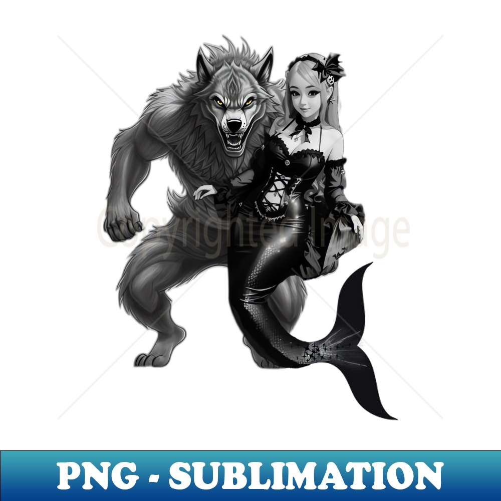 Black and White Mermaid and Werewolf Boyfriend - Modern Subl | Inspire ...