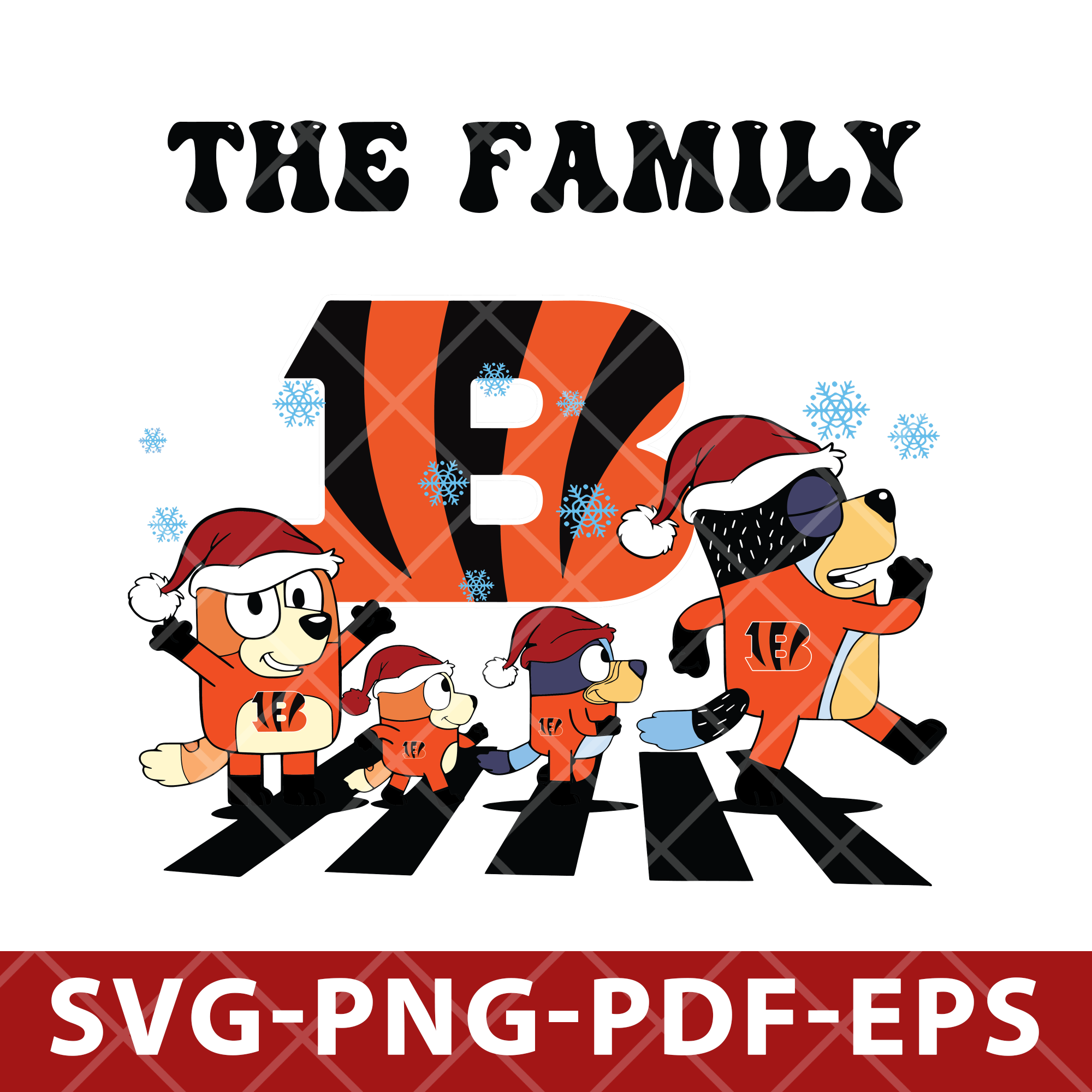 Cincinnati Bengals_bluey-004,Bluey christmas,SVG,DXF,EPS,PNG | Inspire ...