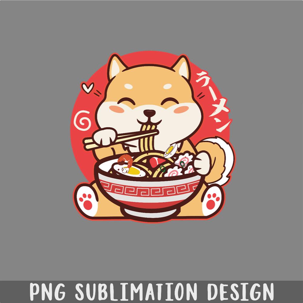 Kawaii Shiba Inu Eating Ramen PNG, Christmas PNG | Inspire Uplift