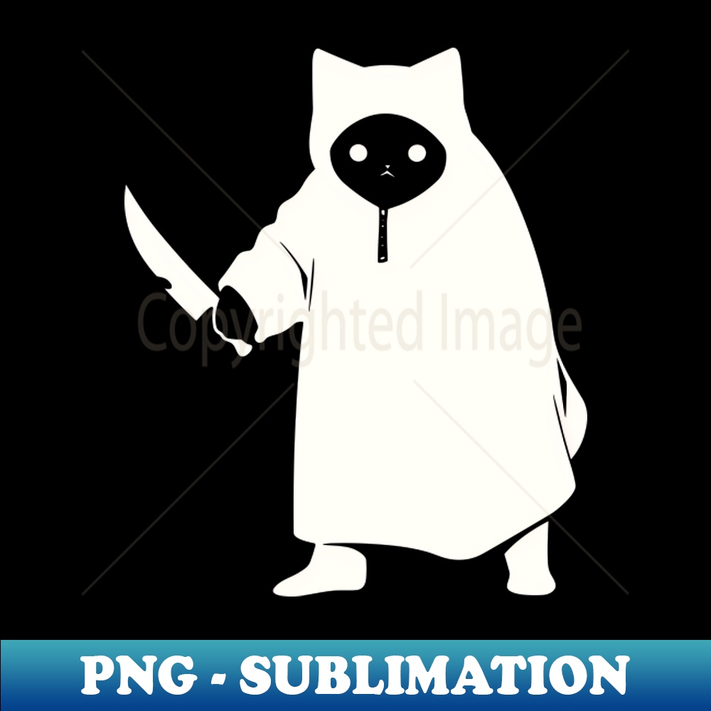 Funny White Cat Murderous Cat With Knife - Elegant Sublimati | Inspire ...