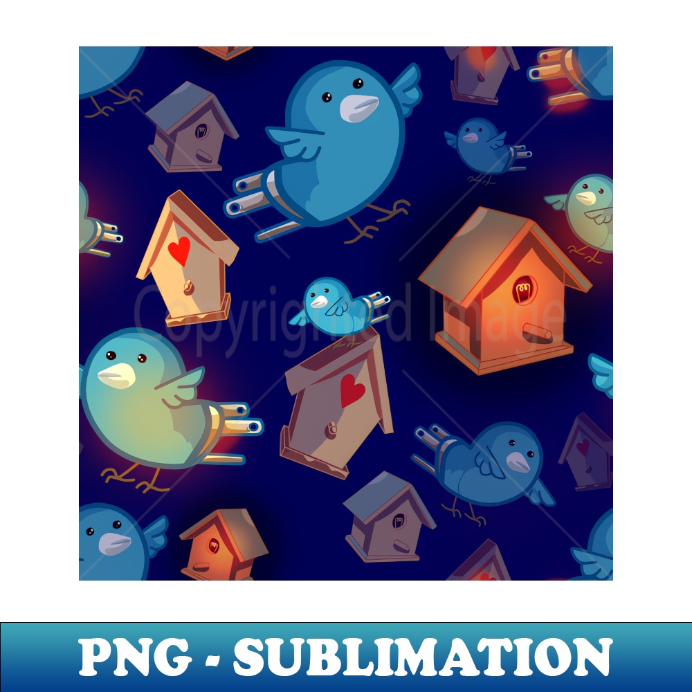 Soulful Blue Canaries and Glowing Birdhouses Hearts Bluebird | Inspire ...